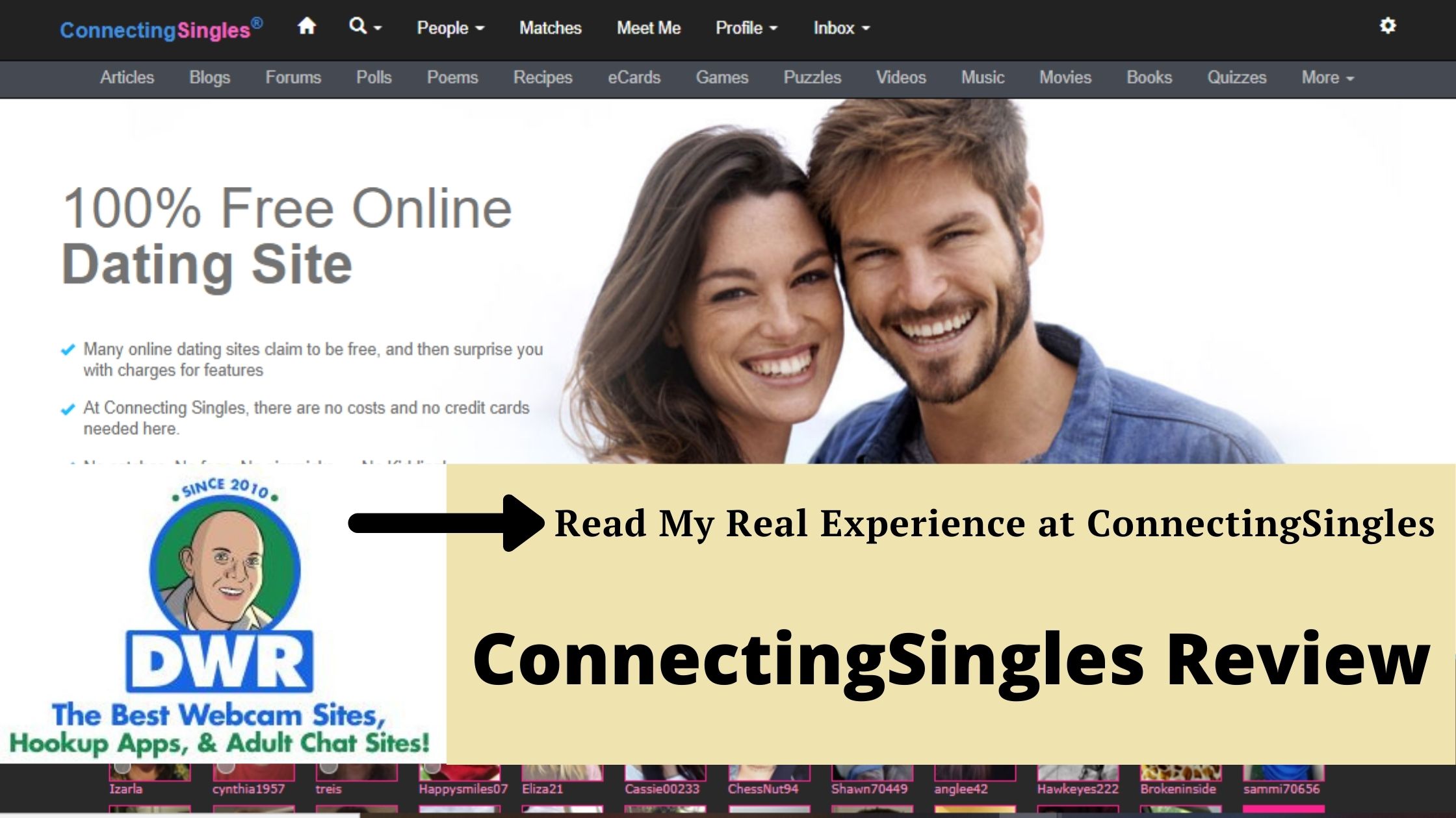 Connecting Singles Reviews: Genuinely Free or Not? - Compare Adult Sites